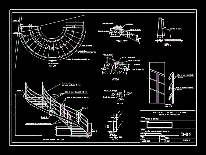 Circular Ladder Details File DWG Livre BTP circular-ladder-details-file-dwg-livre-btp