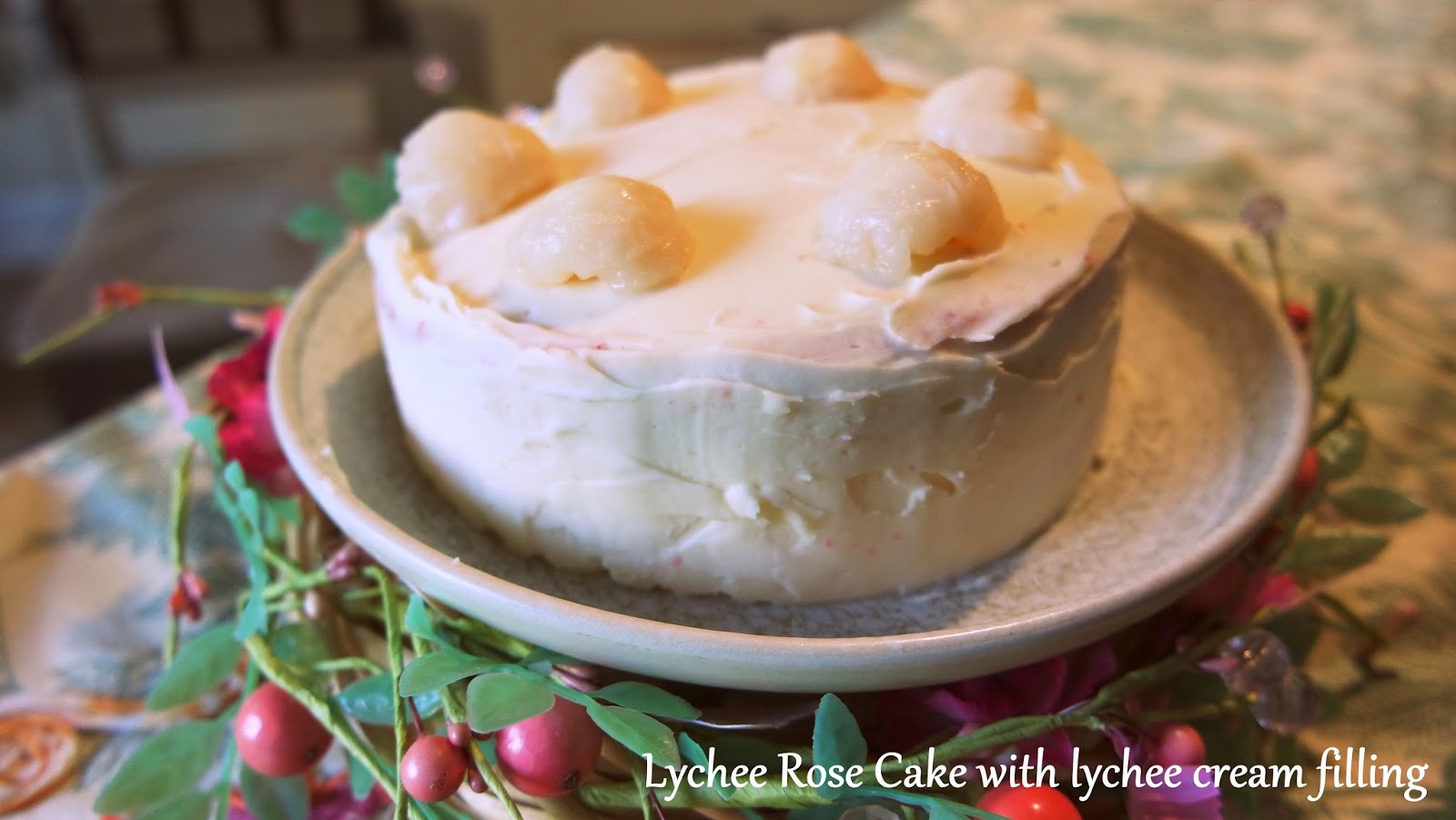 Pancit Princess: Lychee Rose Cake with Lychee Cream Filling