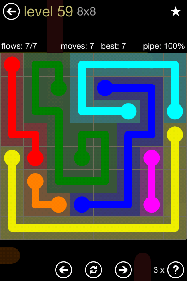 Flow-Free-Solutions (Çözümleri): 8x8 Mania (Levels 31-60)