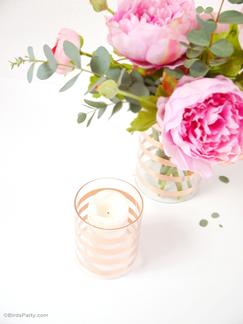 DIY Copper Foil Table Decor - Party Ideas | Party Printables Blog