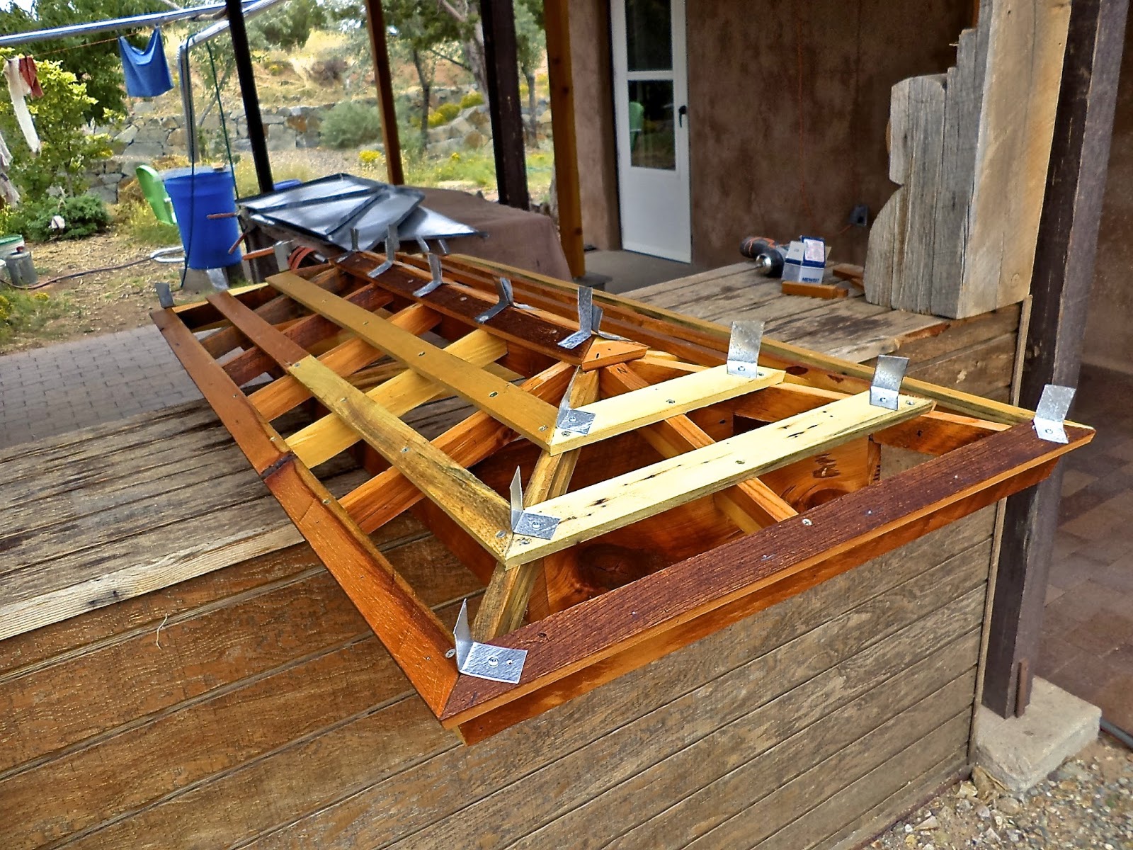 Alt. Build Blog: Building An Adobe Wall: #5 Hip Roof for the Gate