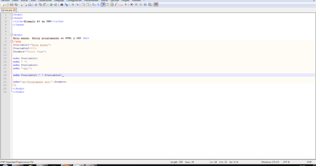 Apuntes de Aplicaciones Web by Uriel: Ejemplo de HTML y PHP.