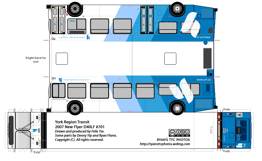 SP. Papel Modelismo: Paper Bus 2007 New Flyer D40LF - York Region ...
