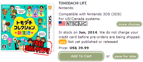 Loja online lista Tomodachi Collection: New Life (3DS) para América ...