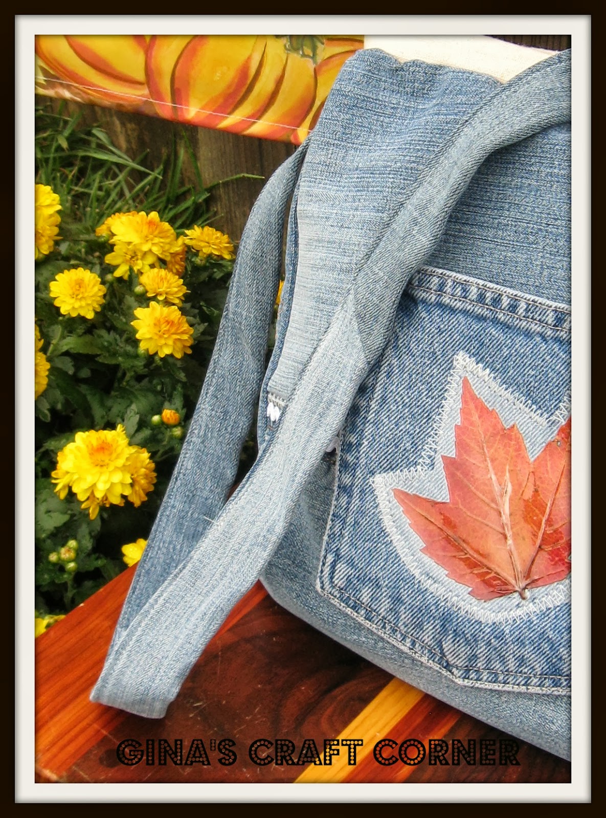 My New Fall Bag with Pressed Leaves — Gina's Craft Corner