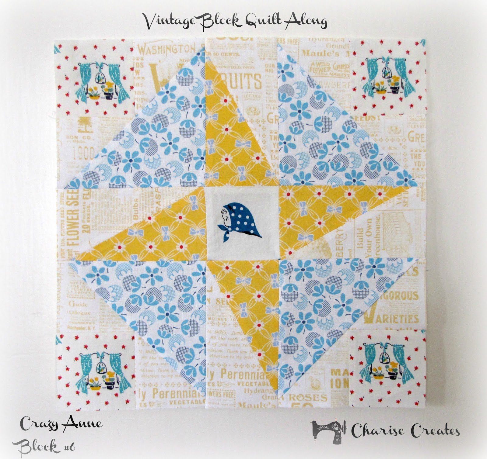 Charise Creates: Vintage Block Quilt Along - Crazy Anne - #6