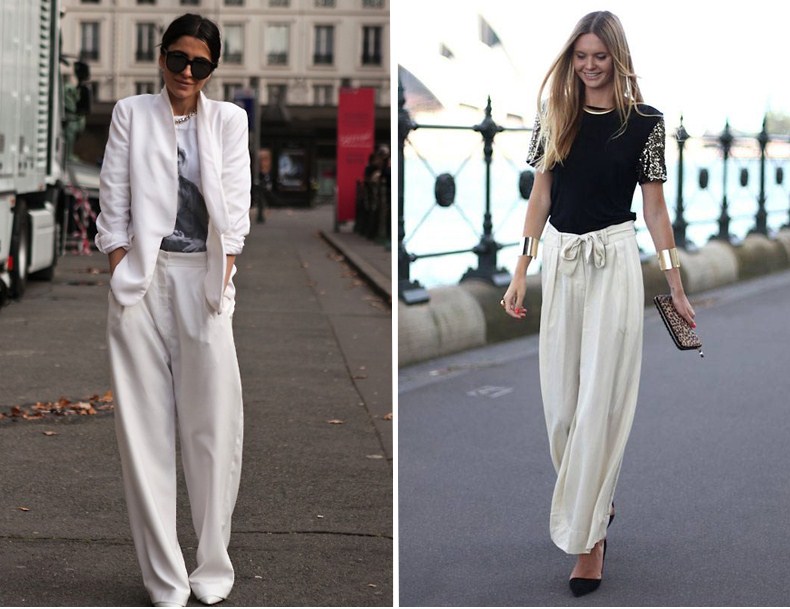 STREET STYLE INSPIRATION; PANTALONES PALAZZO.-