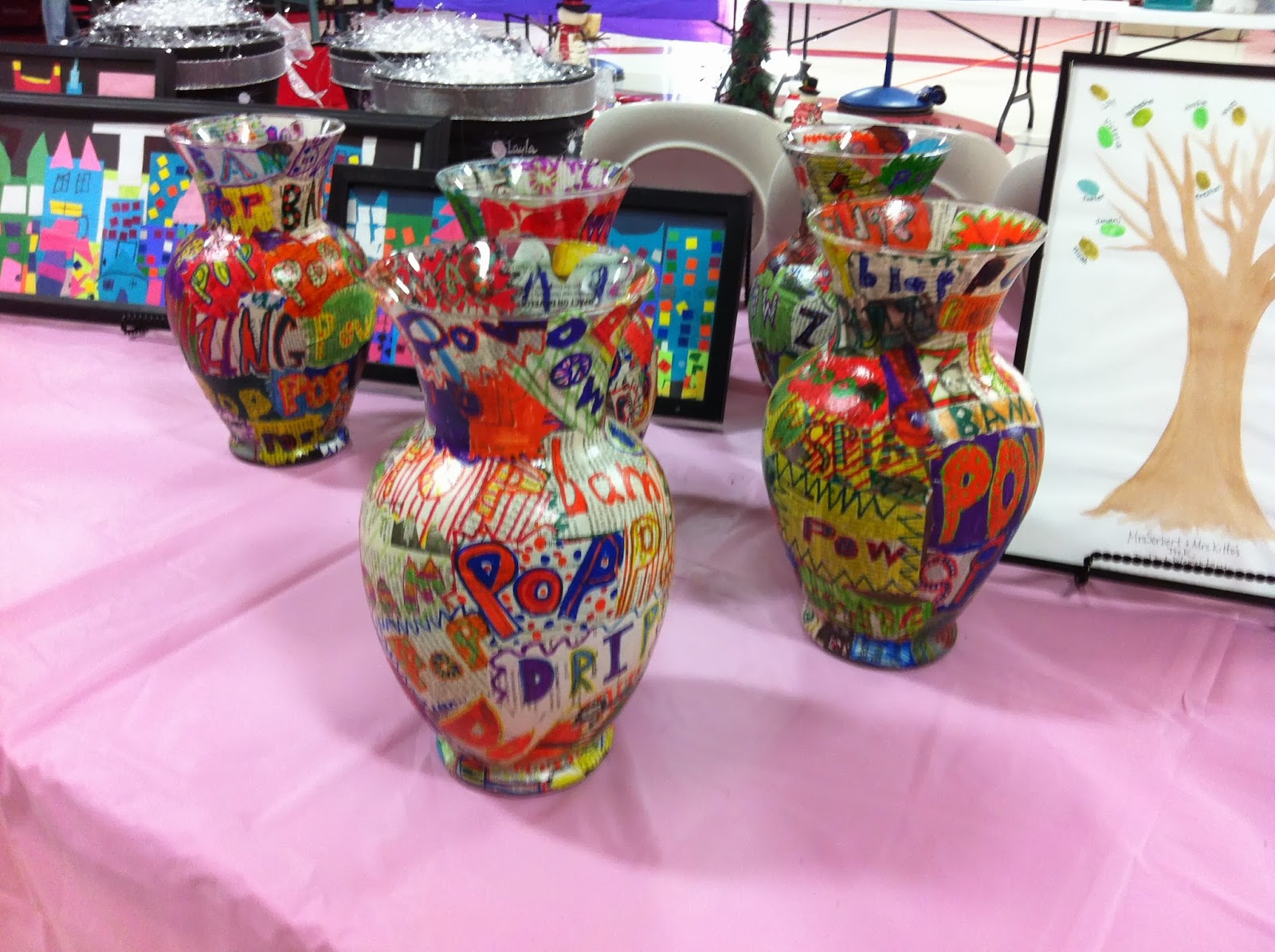 ChumleyScobey Art Room: Pop Art Vases - 3rd Grade Auction Project