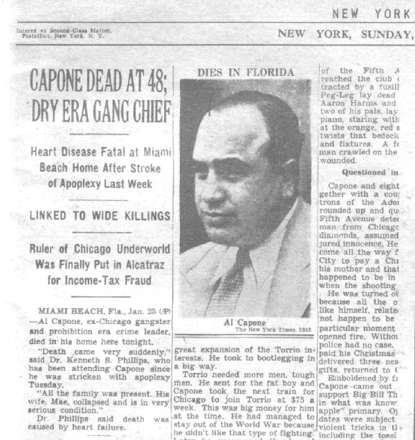 Conviction Of Al Capone: Newspaper Articles