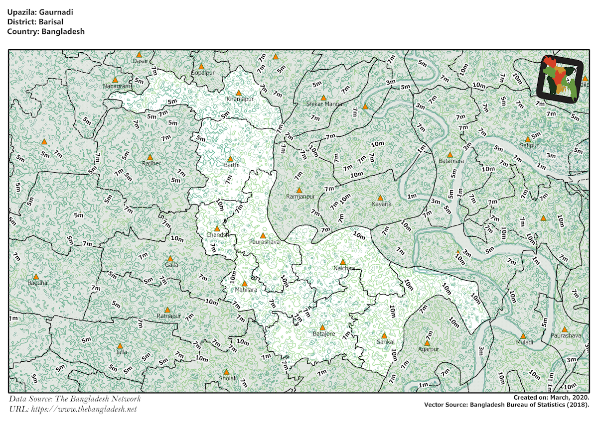 Mouza & Land Use Maps of Gauranadi Upazila, Barisal, Bangladesh ...