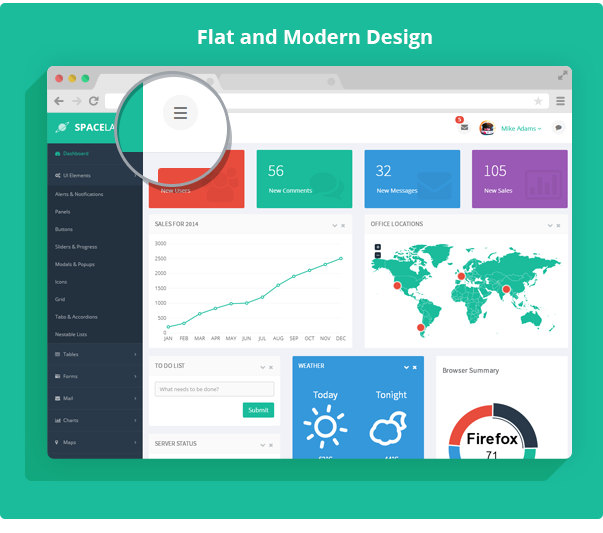 Templates Bootstrap: Download SpaceLab - Responsive Admin Dashboard