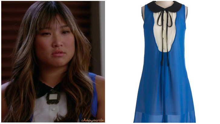 Glee: Season 4 Episode 1 Tina's Blue Peterpan Collar Dress | Shop Your TV
