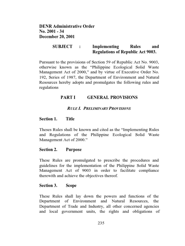 republic act 9003 - philippin news collections