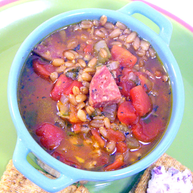 52 Ways to Cook: Salami Spelt Soup (Zuppa di Farro)