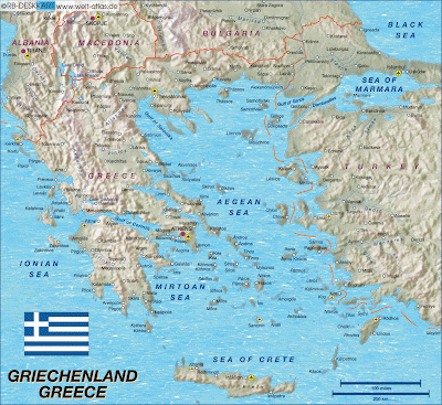 Greece Map Political Area | Map of Greece Regional Political Province