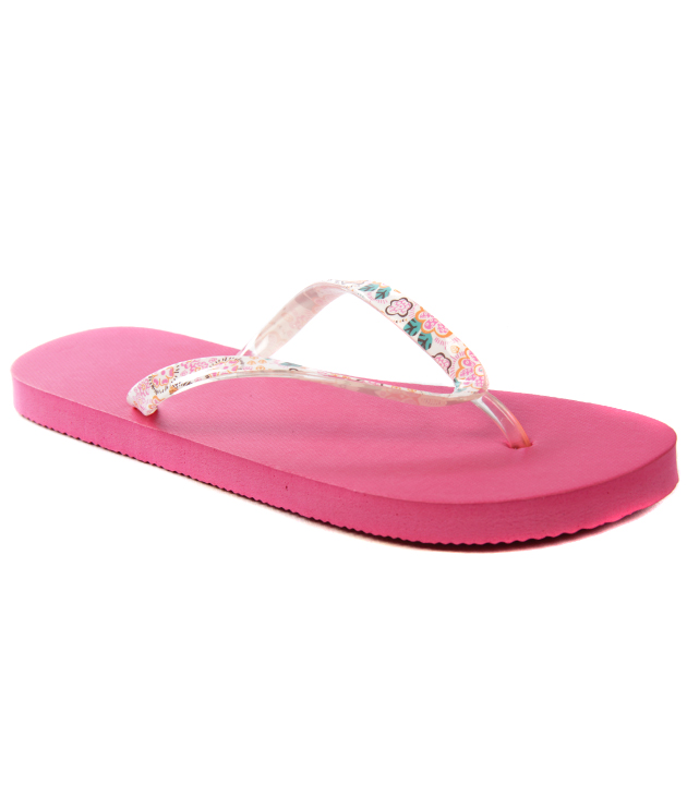Sri Lanka Flip Flops: Pink Floral Strap Slippers