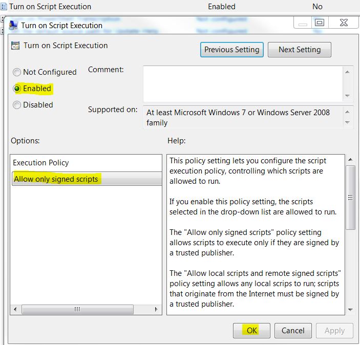 Manage Execution Policy