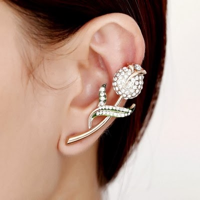 Alice: Beautiful Flower Ear Cuff Wrap Earrings For Your New Year