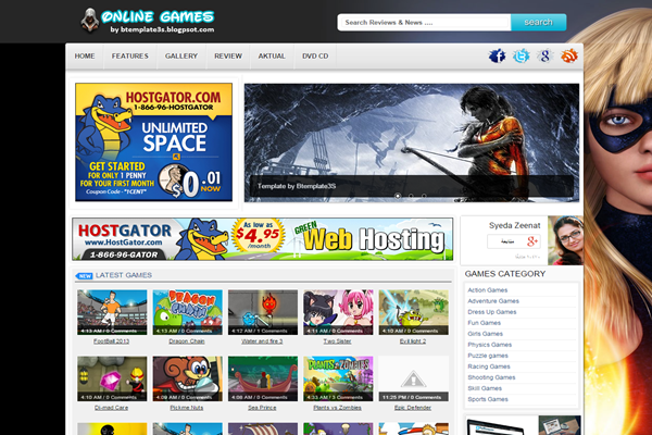 قالب بلوجر العاب فلاش Online Games Blogger Template