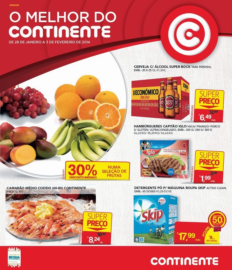 O Blog dos Poupadinhos: Folheto Continente - 28 Janeiro a 3 Fevereiro