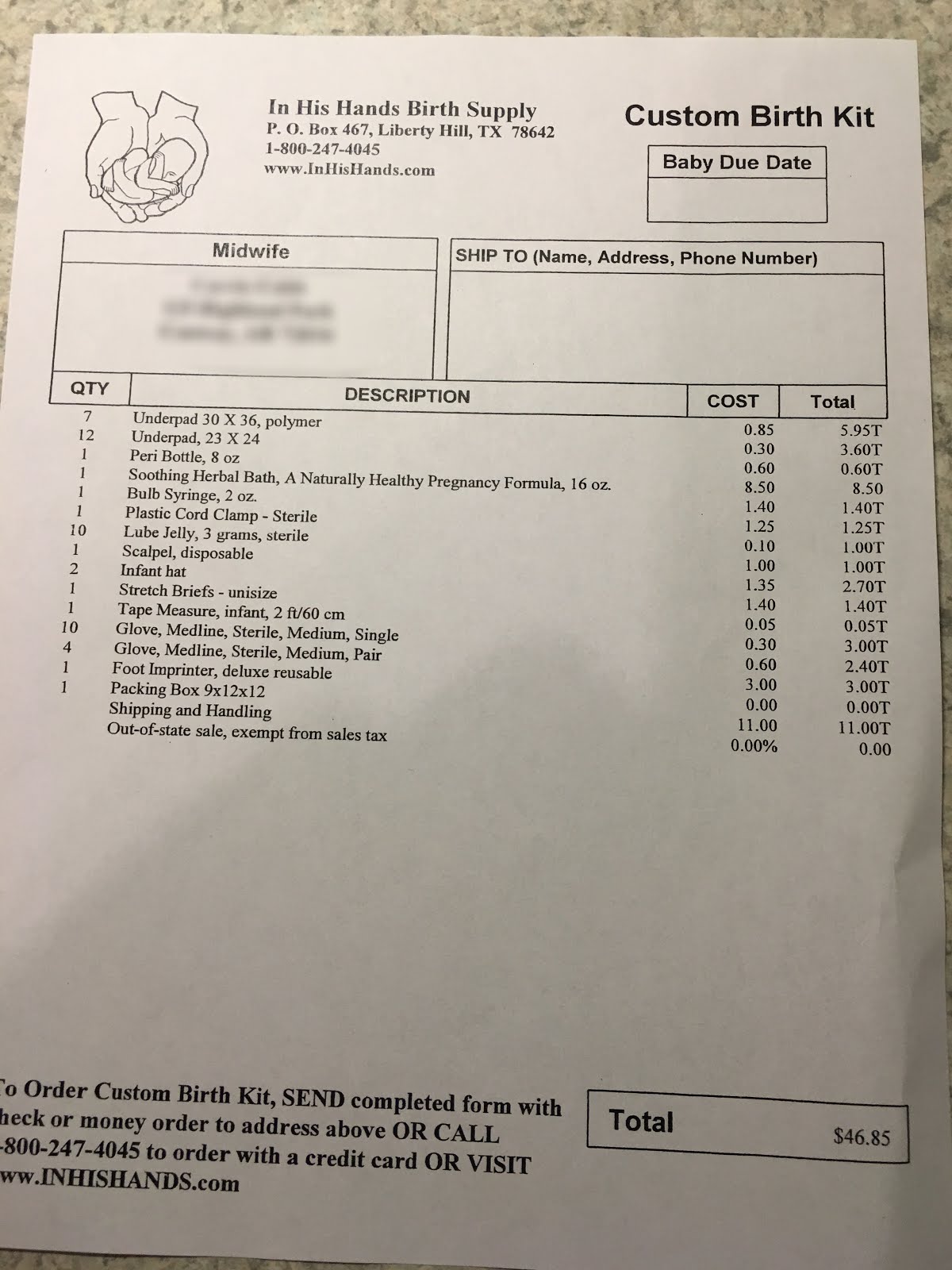 Kindle Your Creativity: What is in my Home Birth Kit!