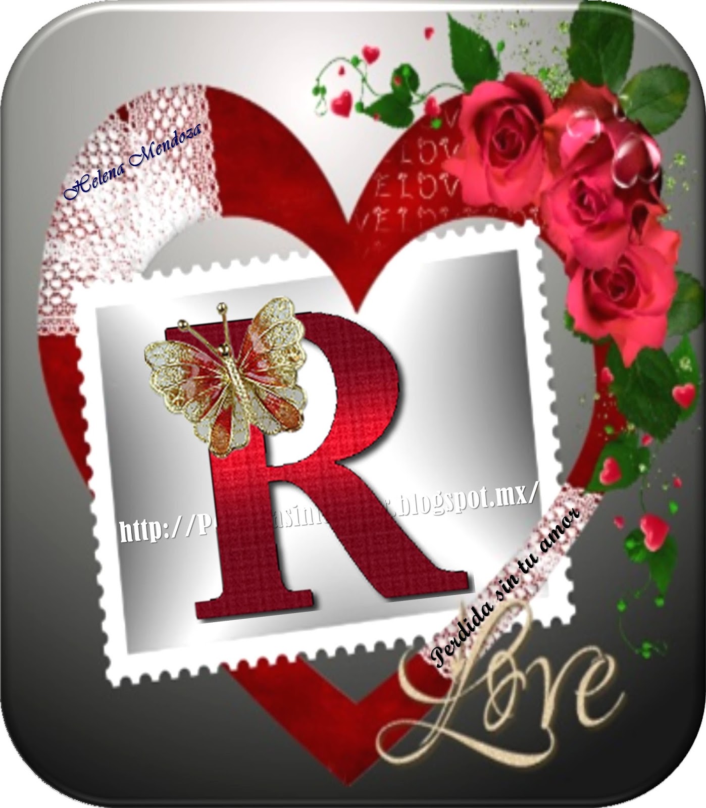 INICIALES Y NOMBRES PARA TI: INICIALES EN UN CORAZÓN