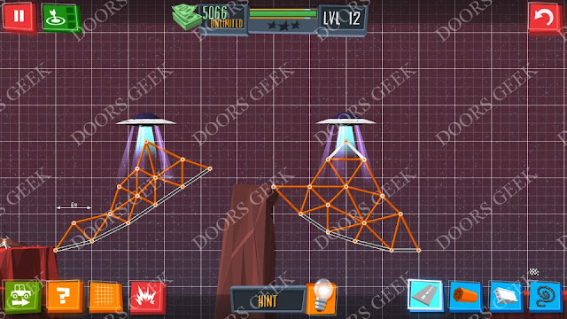 Build a Bridge! [Space] Level 12 Solutions ~ Doors Geek