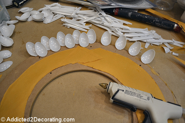 This Yellow House: Flower Mirror made with Plastic Spoons