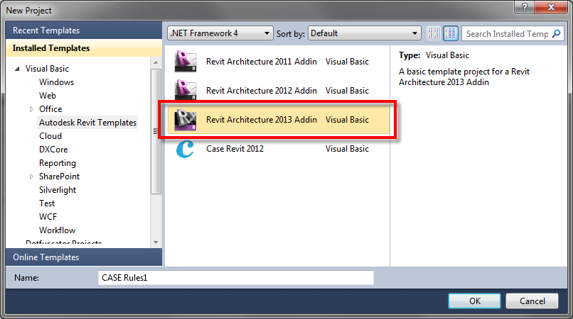 (bim) Development: Revit 2013 Visual Studio 2010 Template