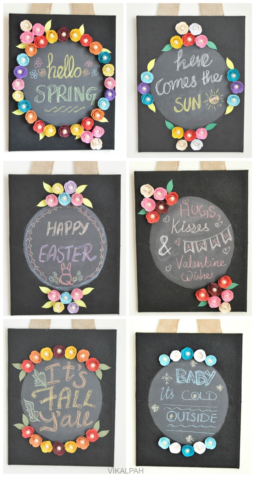 Vikalpah: DIY Chalkboard Canvas with Interchangeable paper roses for ...