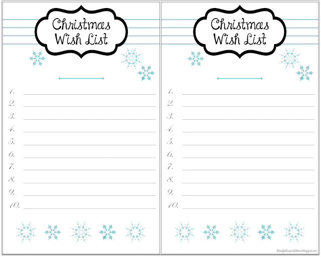 Blissful Keeper at Home: Snowy Christmas Wish List Printables
