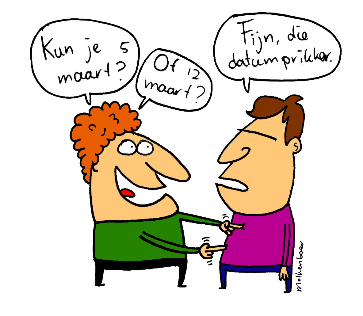 Molkenboer, cartoons en illustraties: Cartoon: Datumprikker