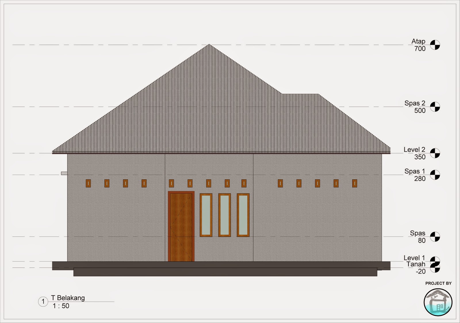 mozaik arsitek : Desain Rumah+Ruko Atap Prisma di Mandar pada lahan 100 ...