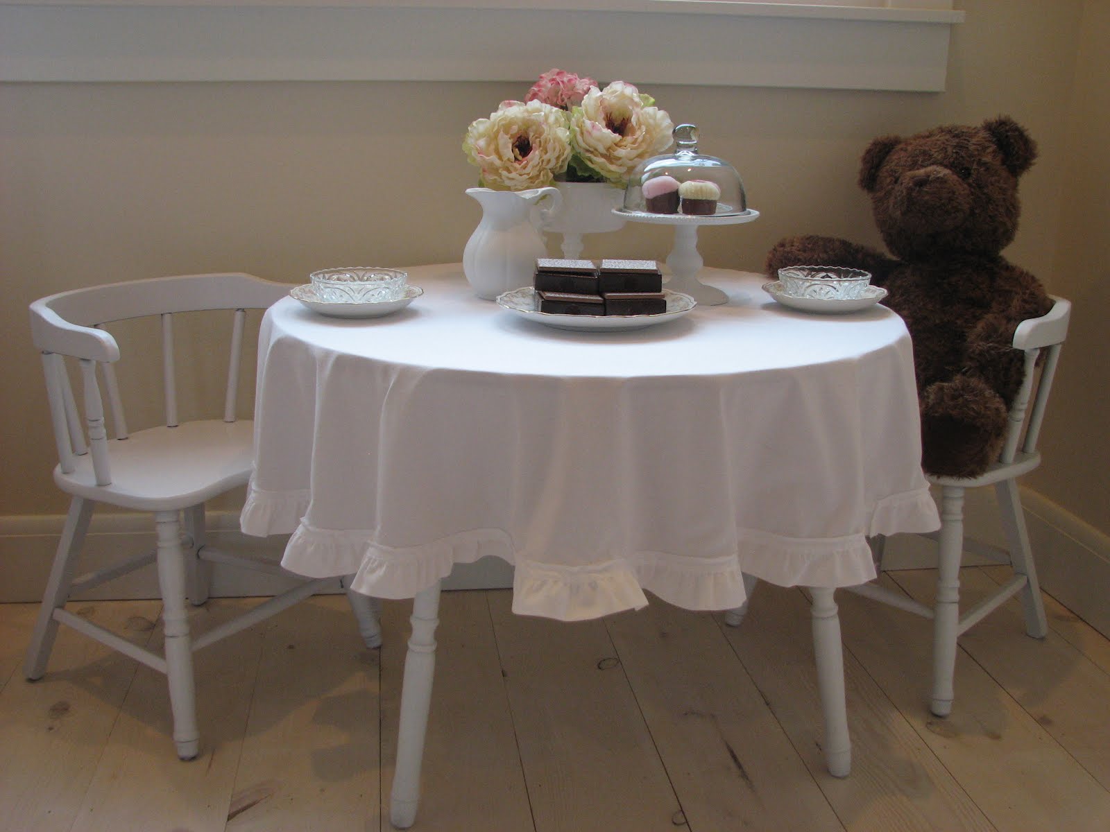 The Cottager: children's table and chair set for my little lady...