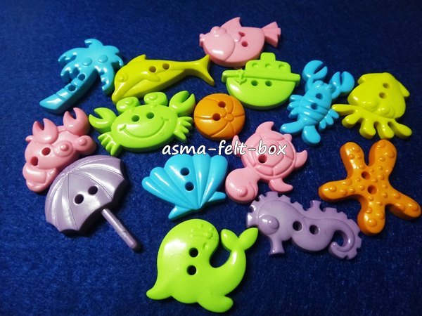 Button Sea Creature : Beach Theme Buttons