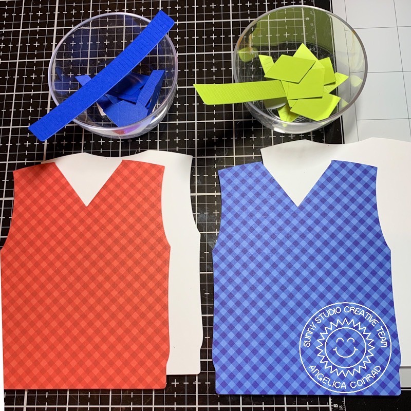 Sunny Studio: Sweater Vest Dies Cards with Angelica and Juliana