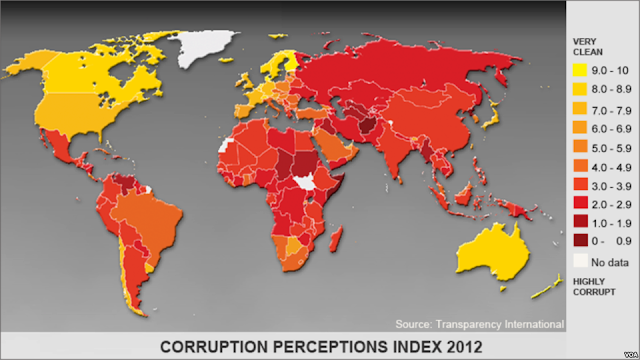 AMAZING STORIES AROUND THE WORLD: This map shows corruption around the ...