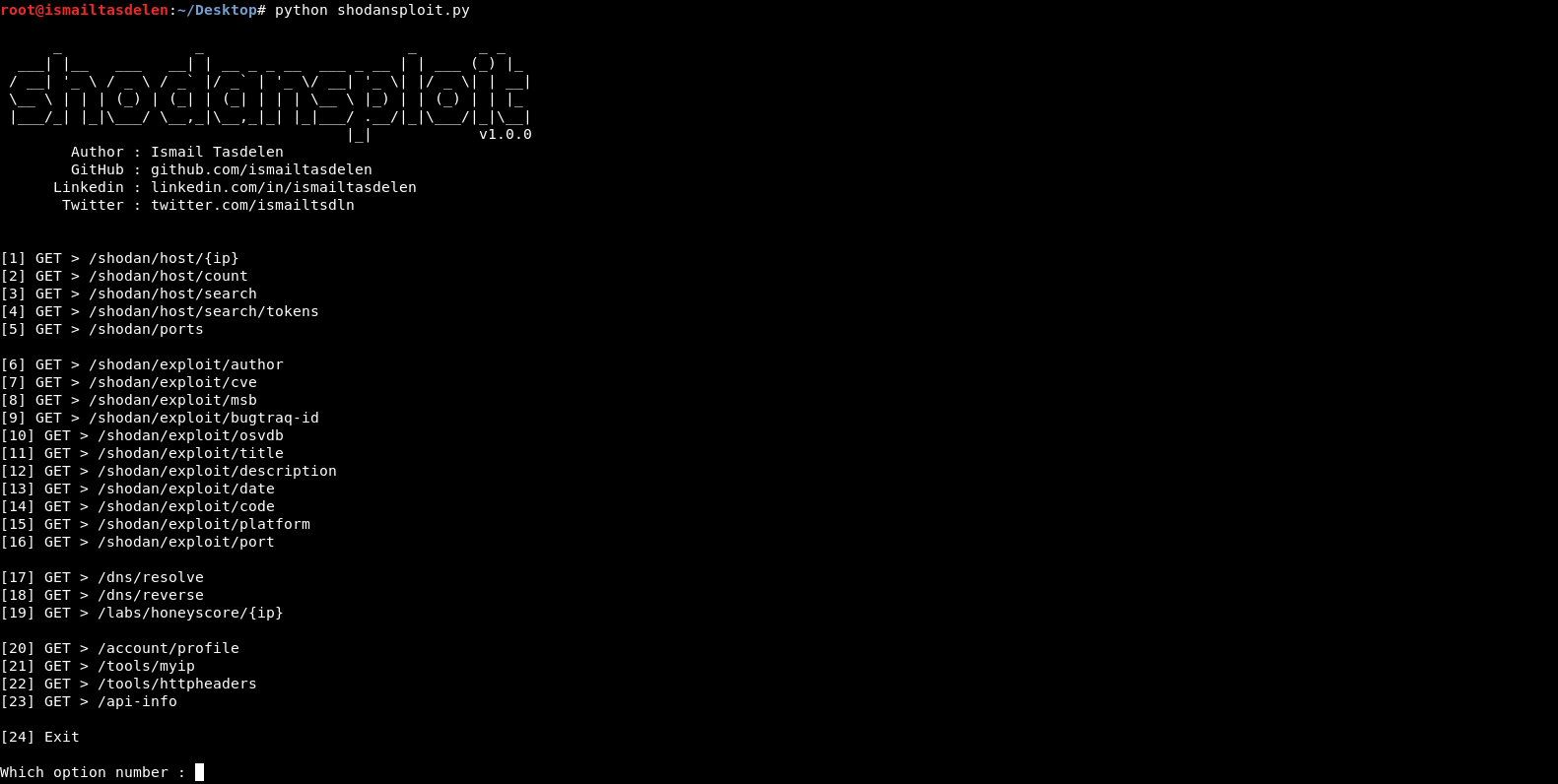 Shodanploit - Shodan Command Line Interface Written In Python