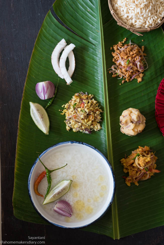 Panta Bhat and accompaniments recipe - A Homemaker's Diary