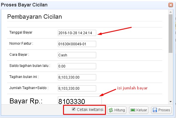 Leasing Software: Pembayaran angsuran