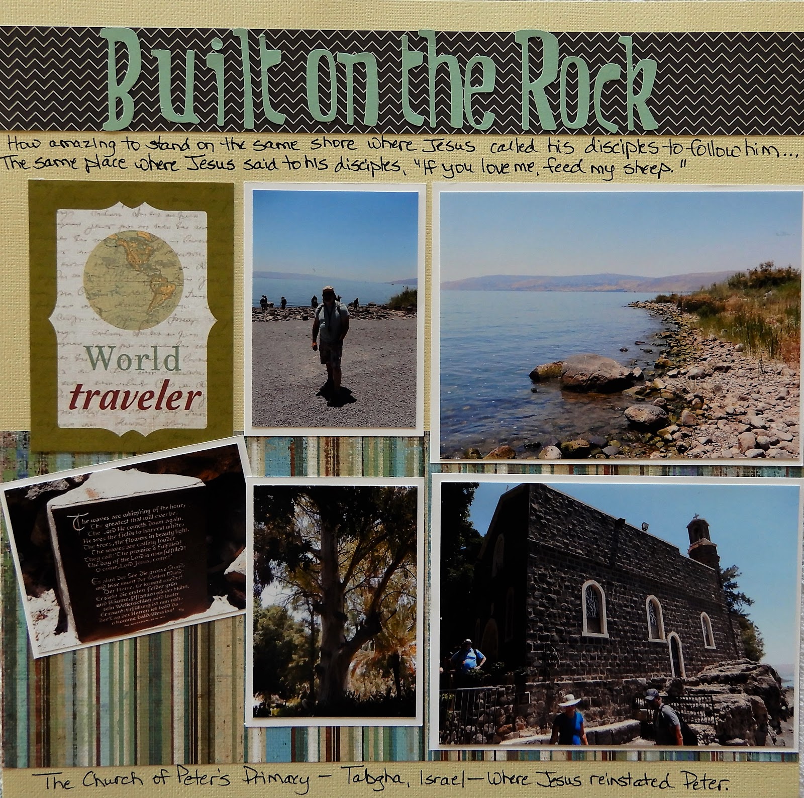 Random Memories: Two Page Scrapbook Layout - "Built on the Rock"