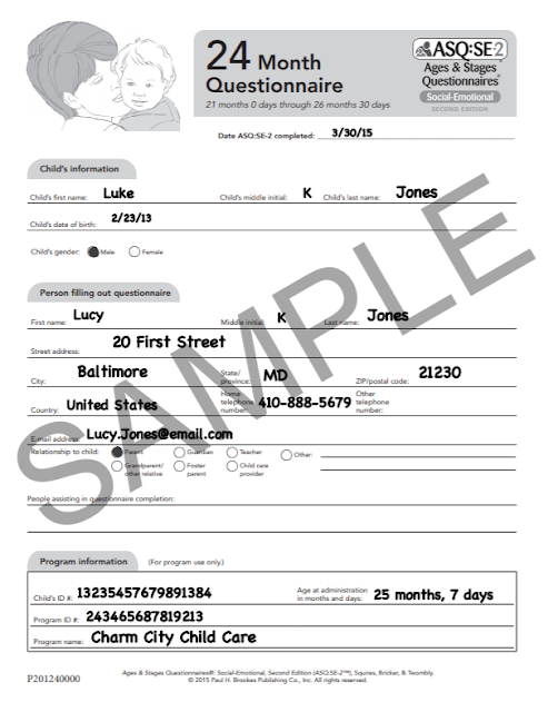 Ages and Stages Questionnaire: Social-Emotional, Second Edition (ASQ:SE-2)