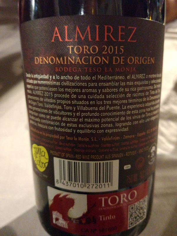 Hoy os traemos un excelente vino de Toro. Se llama Almirez y está ...