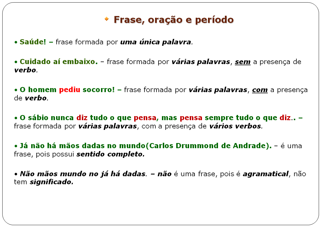Análise Sintática Exemplos Em Frases - FDPLEARN