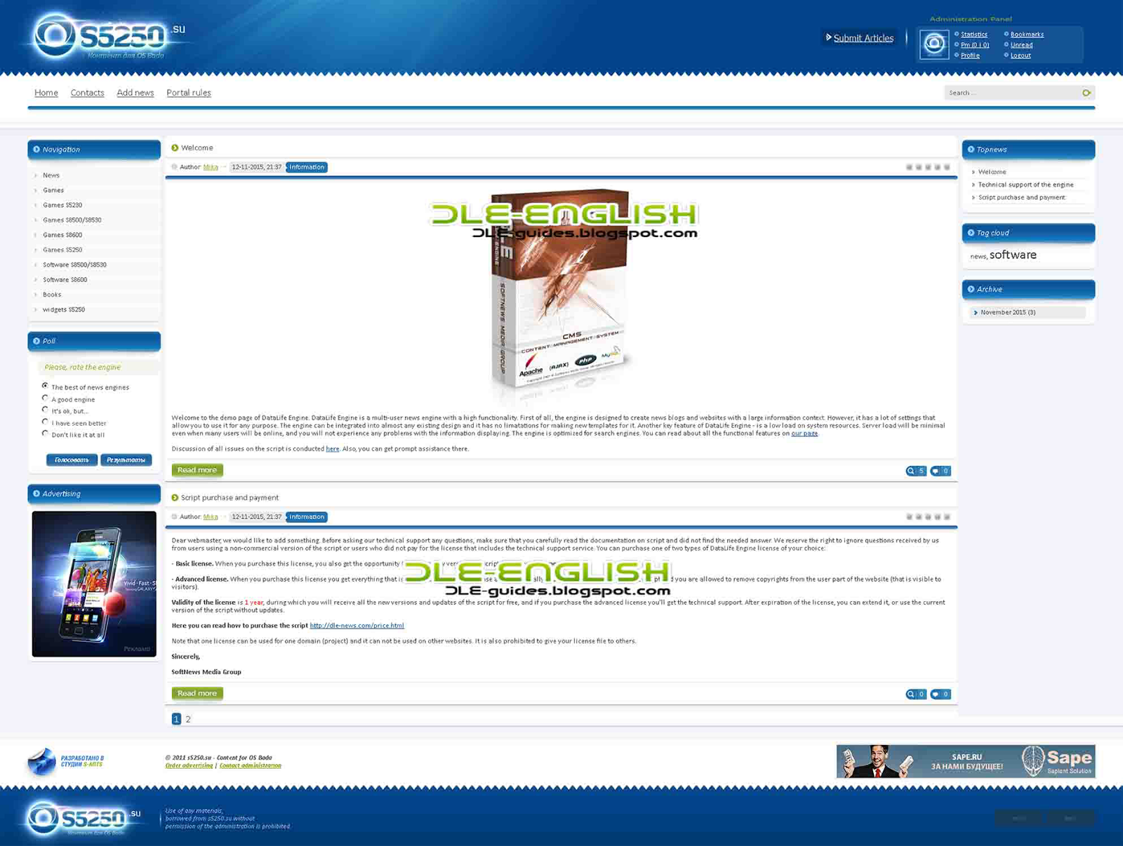 S5250 Template FOR DLE 10.6 English