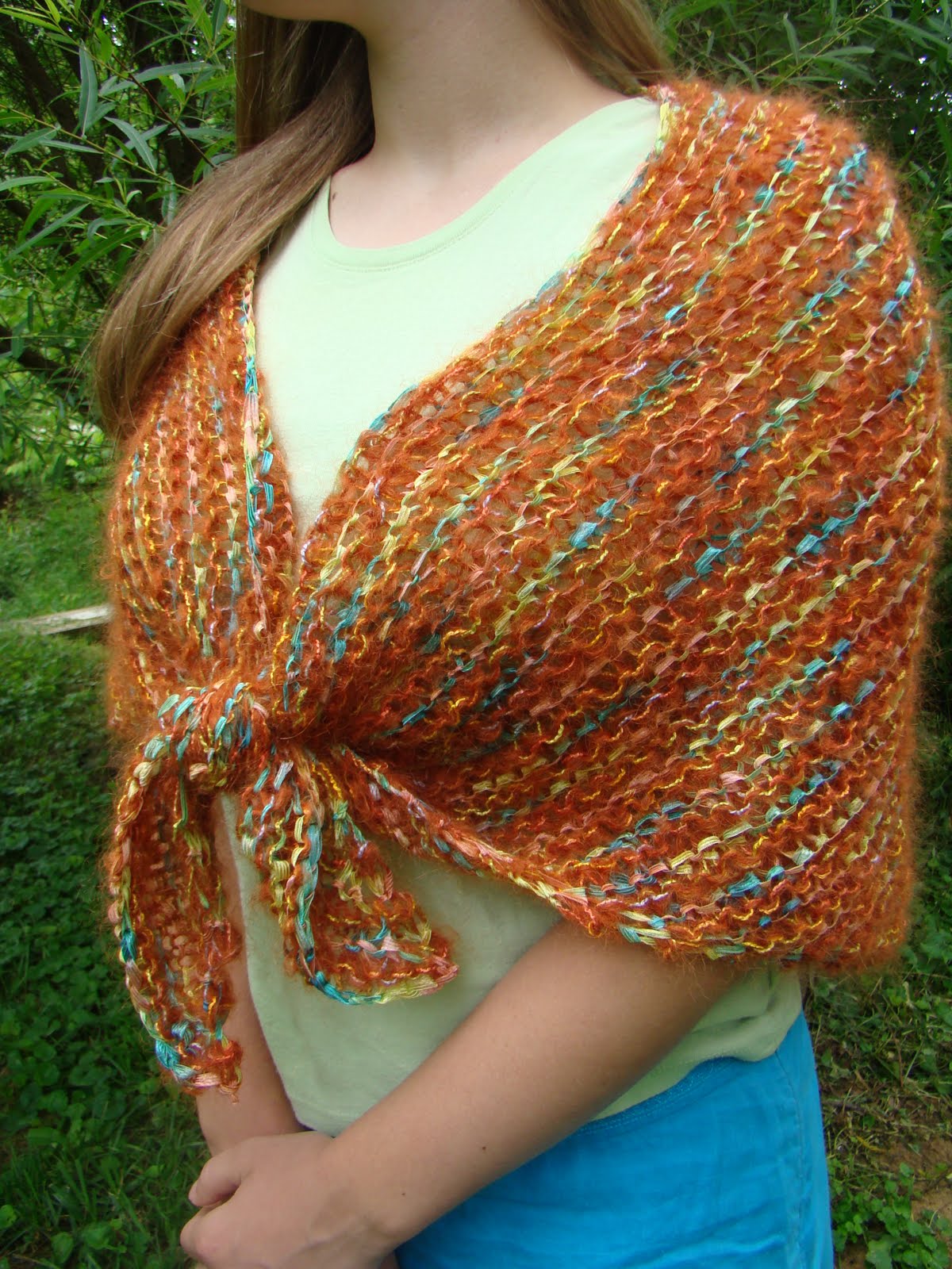 Rurification | Robin Edmundson: Mohair and Ribbon Triangle Shawl