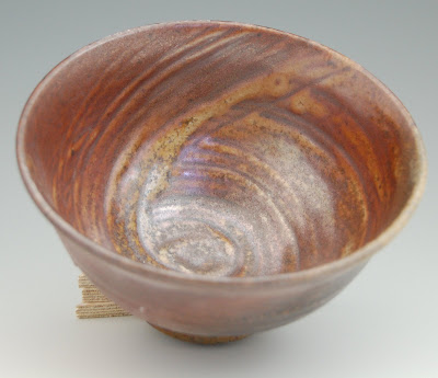 wood fired pottery: Two Tsubo and a Chawan made from a mid fire red clay.
