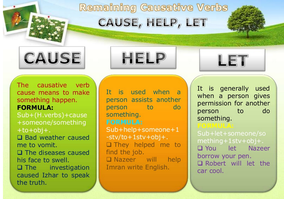 Causative verbs: Let / Make / Have / Get | Road to get 'BAC' (material ...