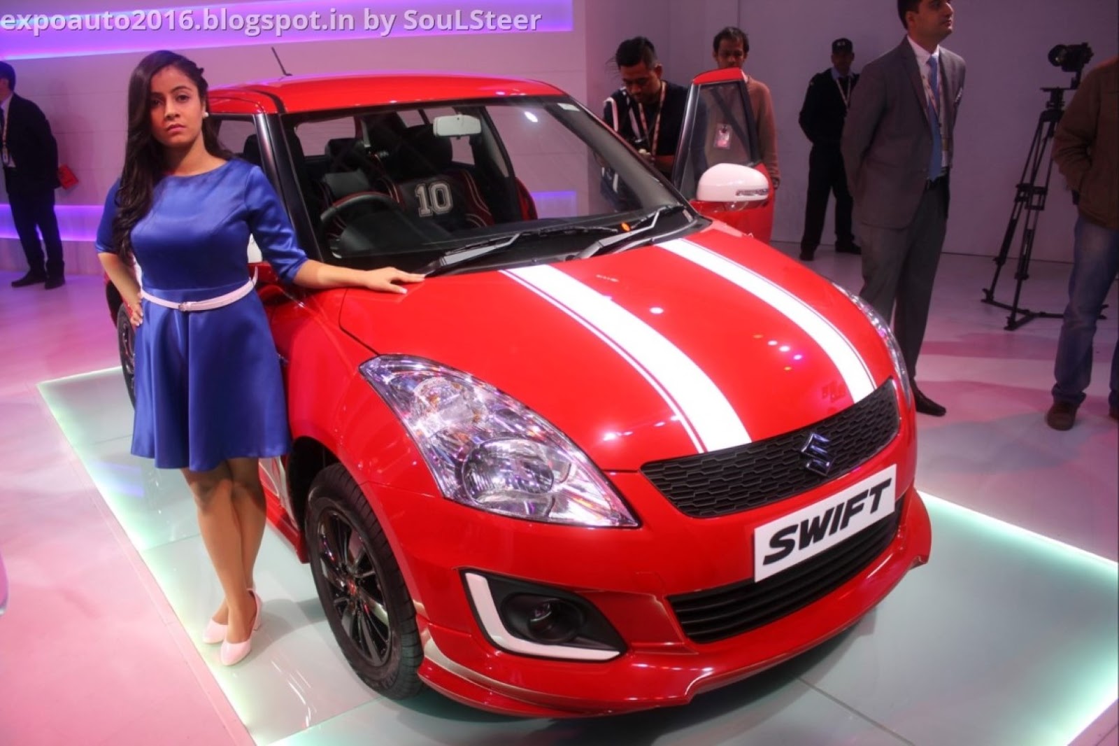 Auto Expo 2016 by SouLSteer: Maruti Suzuki Swift Zxi in red and white ...