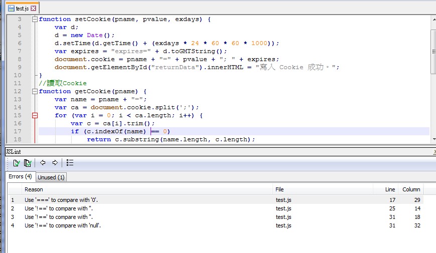 Java程式教學甘仔店: Notepad++ Plugins JSLint for Javascript